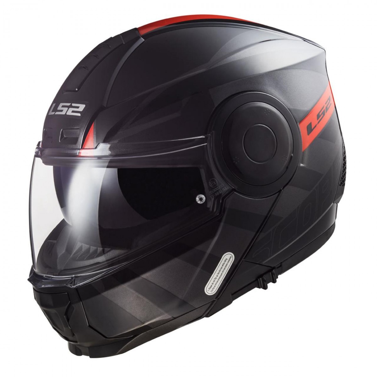 Ls2 Scope Hamr Çene Açılır Kask Mat Siyah-kırmızı